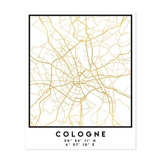Cologne Germany Cologne Street Map Maps Minimal Art Print/Poster - Bed ...