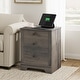 End Table with Charging Station, Side Table with Storage, Power Outlets ...