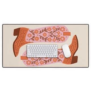 Jessica Molina Cowgirl Boots Pink and Orange Desk Mat - Bed Bath ...