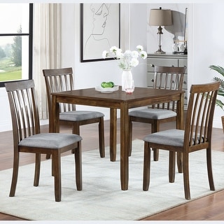 Classic Style Wooden Dining Table Set For 4,Square Dining Table with 4 ...