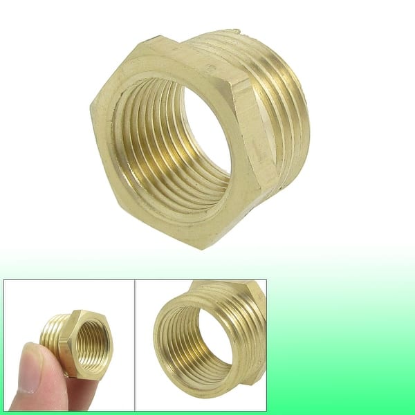 Pipe Reducer 20 x 15mm Hex Bushing Connector Ulkwt - Gold Tone - Bed ...