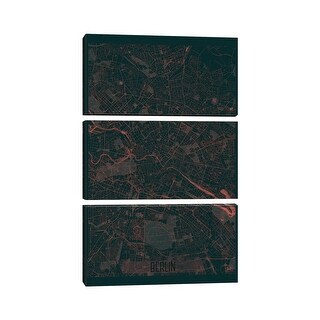 iCanvas "Berlin Infrared Urban Blueprint Map" by Hubert Roguski 3-Piece ...