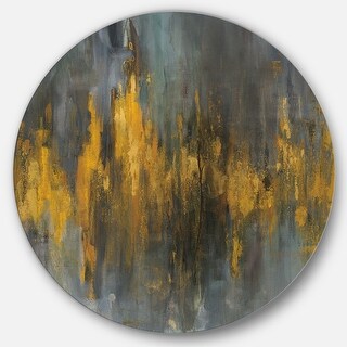 Designart 'Black and Gold Glam Abstract' Glam Metal Circle Wall Art ...