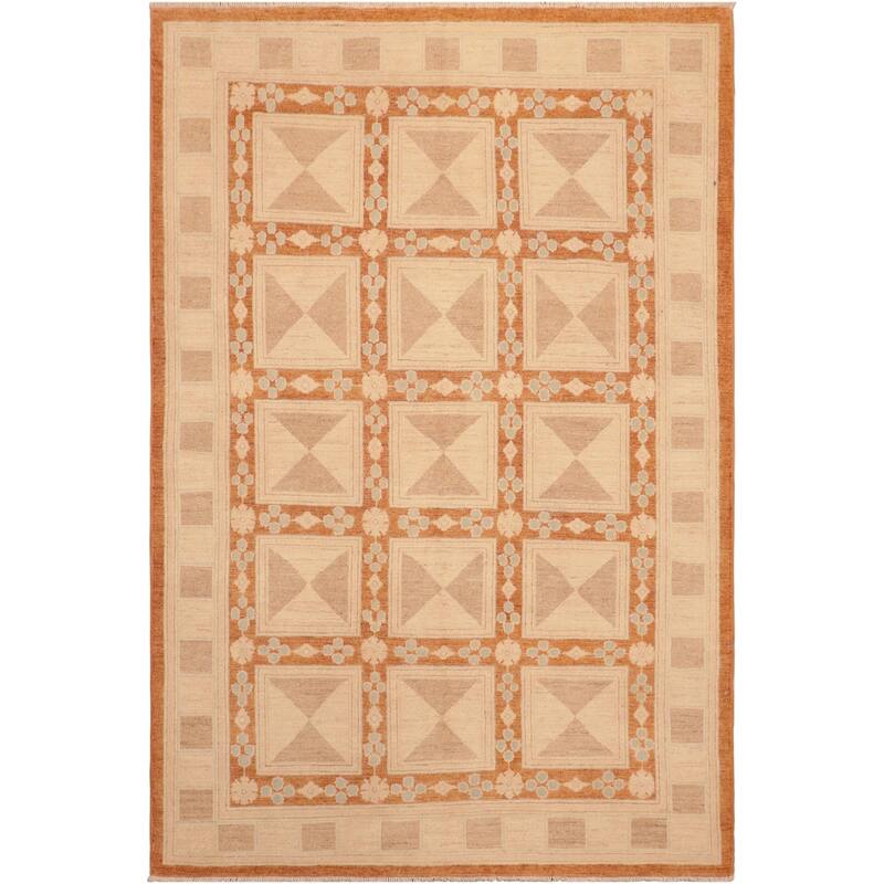 Oriental Ziegler Perry Rust Tan Hand-knotted Wool Rug - 6 ft. 0 in. X 8 ...