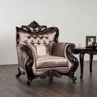 Furniture of America Cintel Traditional Velvet Tufted Wingback Accent ...