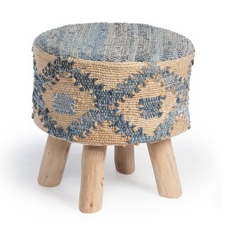 Hemp and Recycled Denim Stool - Bed Bath & Beyond - 36793584