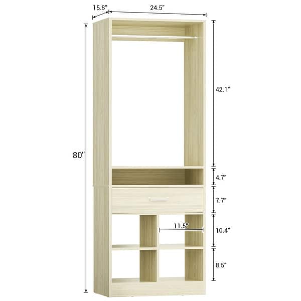 Set of 3 75'' Closet System with Metal Pegboard ＆ Shoe Rack ＆ Hanging ...