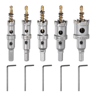 5pcs Metal Hole Saw Kit TCT Carbide Cutter 5/8" to 1-3/16" Dia for ...