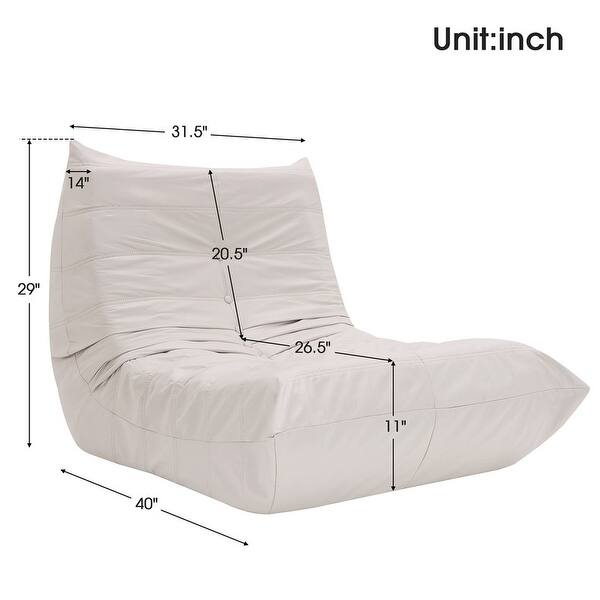 Grondin Technical Leather Floor Lazy Sofa Single-Seat Lounge Chair ...