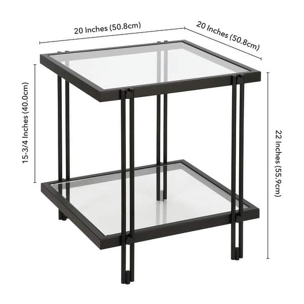 Inez Modern Metal and Glass Side Table - Bed Bath & Beyond - 30614158