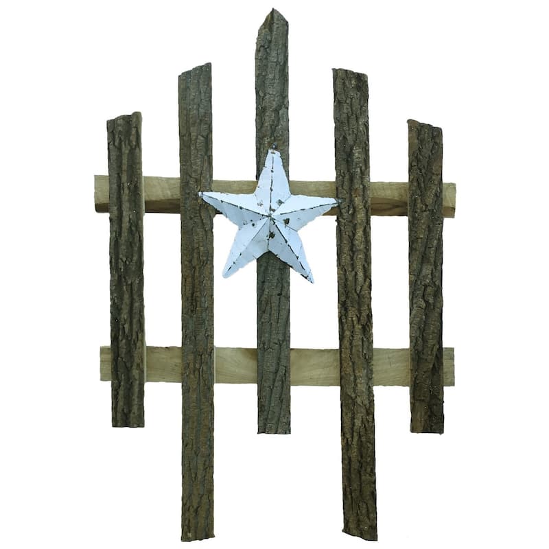 Barnwood Fence with Star - Overstock - 24148428