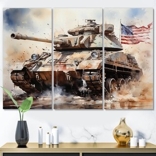 Designart "Military Tank I" Army Canvas Wall Art Set - Bed Bath ...