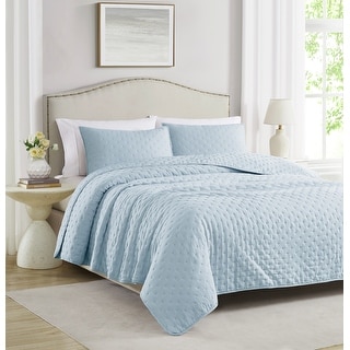 Cayla Microfiber Embossed Quilt Set - Bed Bath & Beyond - 39551119