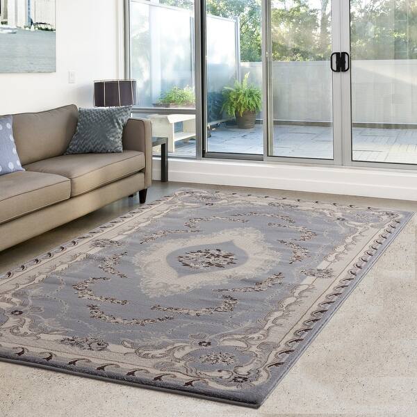 Tabriz Collection Grey/Beige Area Rug - Bed Bath & Beyond - 30412472