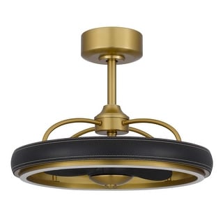 Arroyo 18.5" Height Antique Brass/Black Metal Fan - One Size - Bed Bath ...