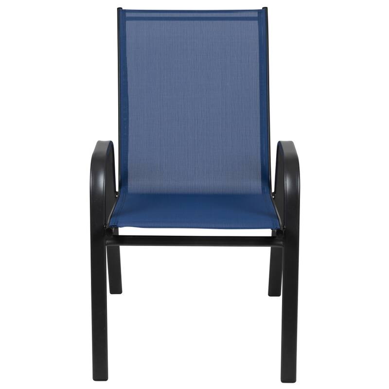 Outdoor Stacking Sling Patio Chairs (Set of 4) - Overstock - 31872232