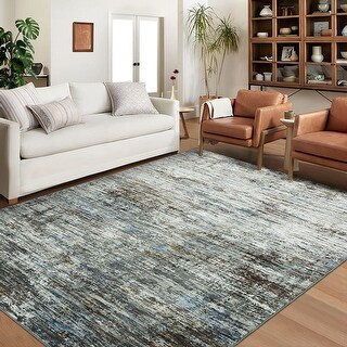 GlowSol Contemporary Abstract Area Rug for Living Room Bedroom - Bed ...