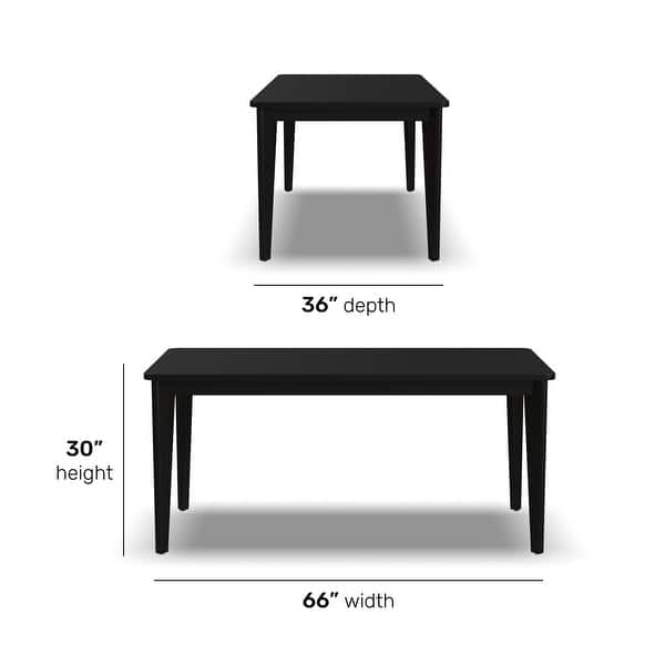 Brentwood Black Wood Rectangle Dining Table by Homestyles - 66" x 30" x ...
