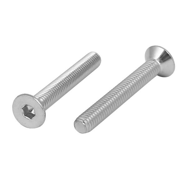 M6x45mm 304 Stainless Steel Flat Head Hex Socket Screws DIN7991 30pcs - Silver Tone - Bed Bath ...