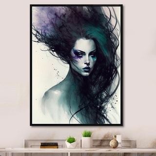 Designart "Sensuous Young Woman In Tones Of Blue VIII" Woman Sensual ...