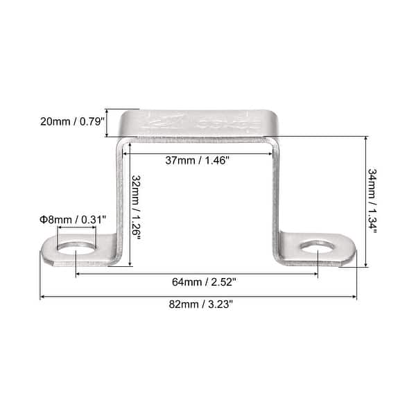 304 Stainless Steel U Shaped Connector Bracket for Door Closed 12pcs ...