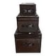 Storage Trunks with Buckle Detail - Set of 3 - 17", 15", 11" Multi - 27 ...