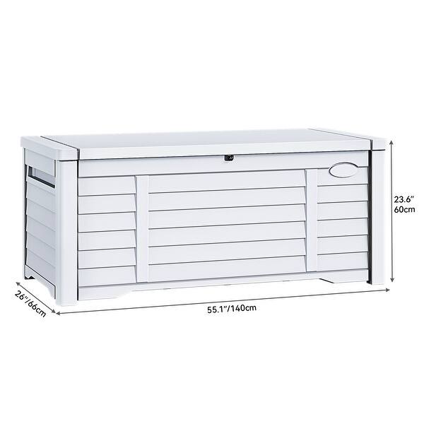 120 Gallons Water Resistant Lockable Deck Box - Bed Bath & Beyond ...
