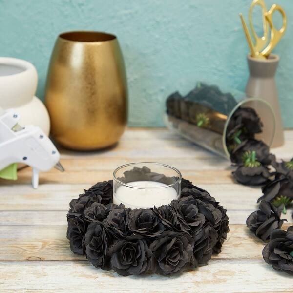 Artificial Black Rose Flower Heads for Crafts, Stemless Roses (2 In, 50 ...