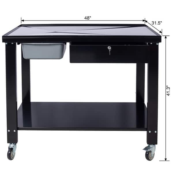 Rolling Work Station with Locking Drawer and Removable Drain Table ...