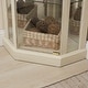 69.84"H Lighted Glass Corner Curio Cabinet with Adjustable Shelves ...