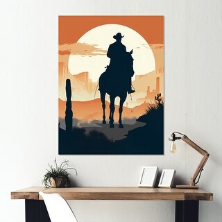 Designart "Minimalistic Cowboy III" Men Metal Wall Art - Bed Bath ...