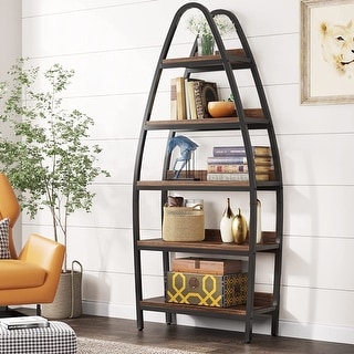 Tribesigns 5-Tier Bookshelf Tall Industrial Open Display Shelf Units ...
