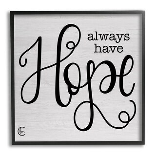 Stupell Always Have Hope Cursive Wood Grain, 12 x 12, Design By Artist ...