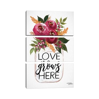 iCanvas "Love Grows Here" by Michele Norman 3-Piece Canvas Wall Art Set ...