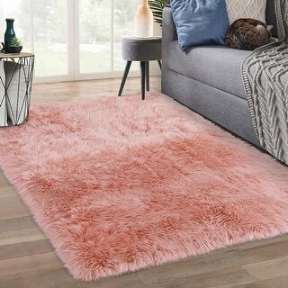 Fluffy Rug 3x5ft, Pink - 3*5Feet - Bed Bath & Beyond - 41347676