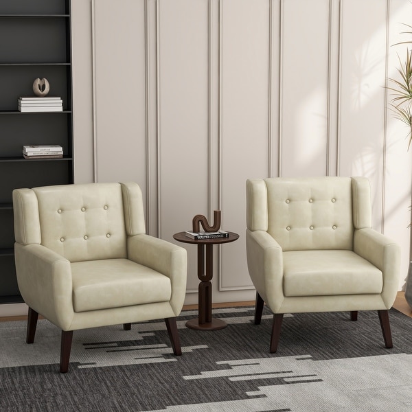 Cotton Linen Look Fabric Modern Accent Chair Armchair On Sale Bed Bath Beyond 35062133