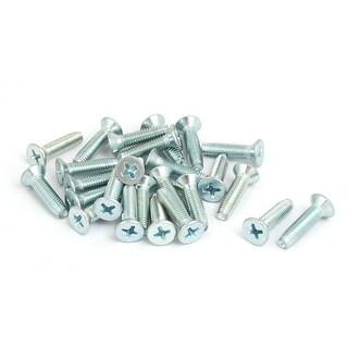 M5x20mm Countersunk Phillips Head Triangle Thread Screw Bolt Silver ...