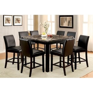 9 Piece Counter Height Dining Set in Black Finish - Bed Bath & Beyond ...