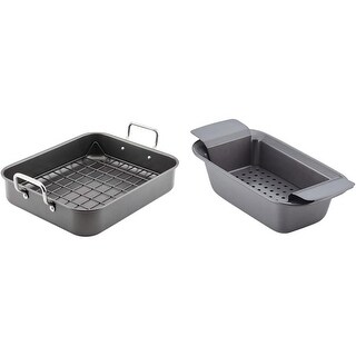 Bakeware Nonstick Roaster/Roasting Pan with Reversible Rack，Bakeware ...