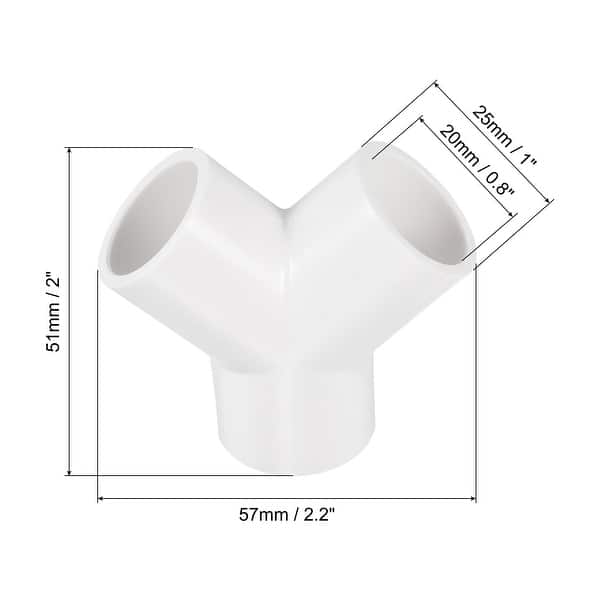 0.8" PVC Pipe Fittings 3pcs 3 Way Y Shape Water Joint Connectors ...