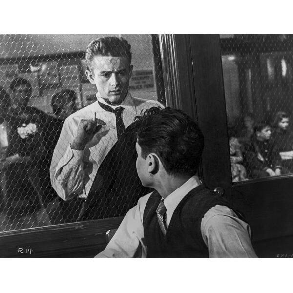 James Dean Scene from a Film Knocking on a Reinforced Glass Window in ...