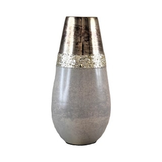 12"Hx6" Diameter, Glass Metallic Vase, Champagne Finish, Elegant ...