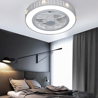 Crystal LED Chandelier Invisible Ceiling Light Lamp w/ Remote Control ...