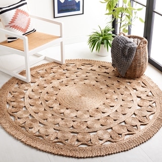 SAFAVIEH Natural Fiber Aristea French Country Round Jute Rug - Bed Bath ...