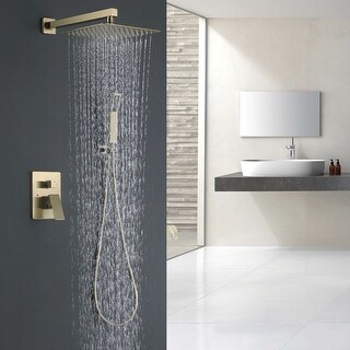 Wall Mounted Rainfall Shower System with Rough in Valve - Bed Bath & Beyond - 35471291