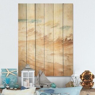 DESIGN ART "Golden And Blue Beach Tranquility" Coastal Beach Wall Art ...