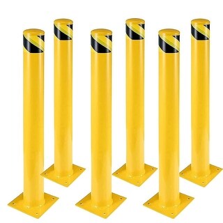 Yellow Safety Steel Bollard Post with 24 Anchor Bolts - Yellow - Bed ...