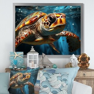 Designart "Abstract Representation Of A Turtles Swim Using D 6Aba6C7E ...