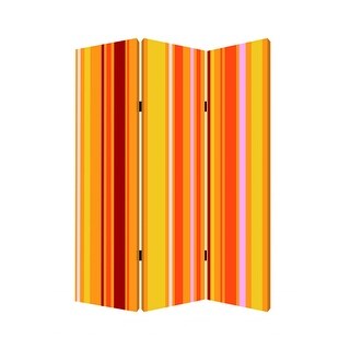 HomeRoots 48 X 72 Multi Color Wood Canvas Deep Saffron Screen - 1" x 48 ...
