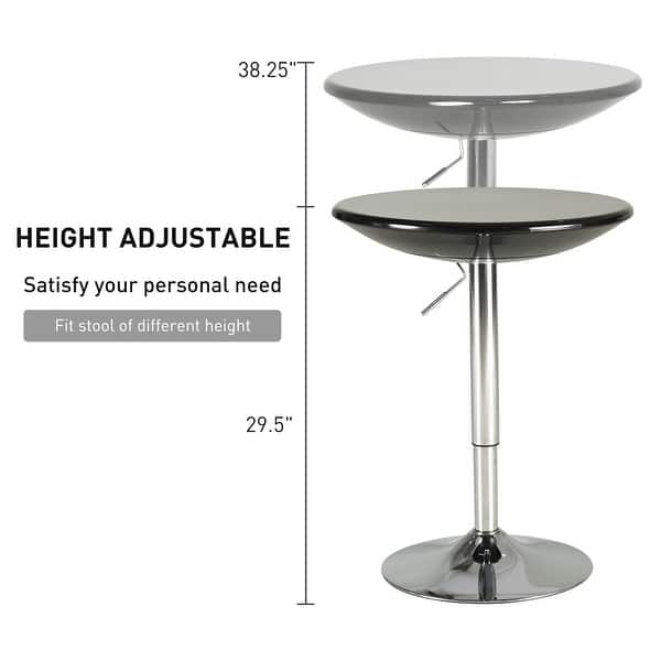 HOMCOM Round Cocktail Bar Table Metal Base Tall Bistro Pub Desk ...